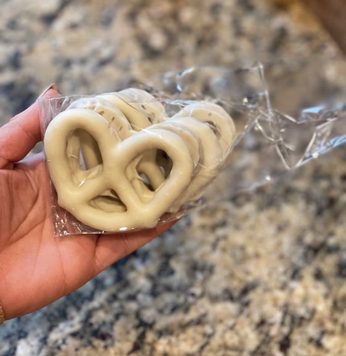 White chocolate pretzels shaped like Mickey Mouse because even Disney characters understand the importance of good snacking choices.