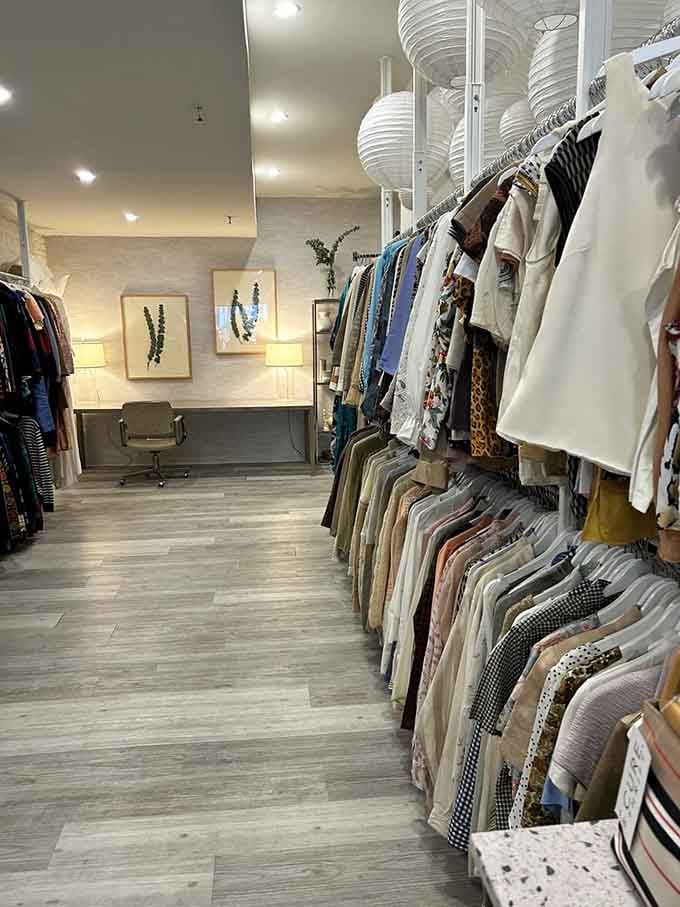 Clean aisles and breathing room between racks&mdash;revolutionary concepts in the thrift store world, honestly.