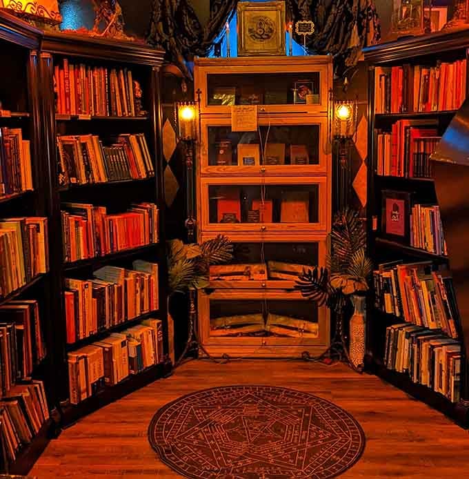 Floor-to-ceiling books on subjects your local library probably keeps in a locked back room somewhere.