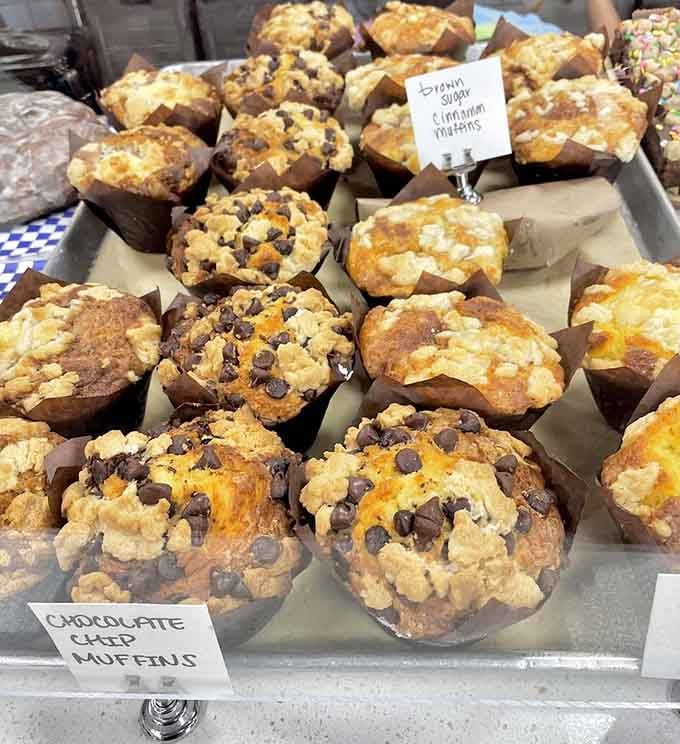 These muffins are so generously topped, they're practically wearing their ingredients like badges of honor and deliciousness.