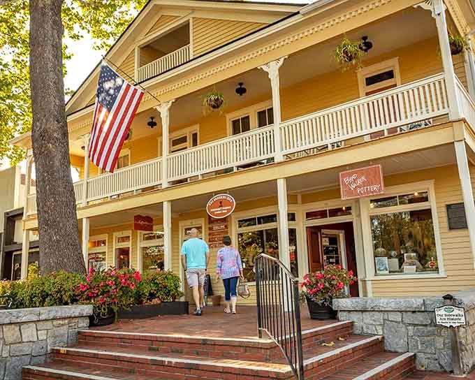 Two-story buildings with wraparound balconies offer Southern hospitality with a side of architectural eye candy.