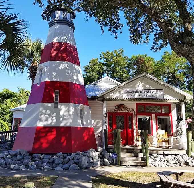 That lighthouse isn't just decorative, it's basically the island's way of saying "we're quirky and we know it, deal with it."