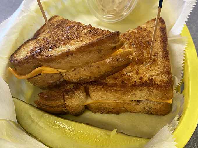 Grilled cheese done right: golden, melty, and completely unapologetic about its simplicity and deliciousness.