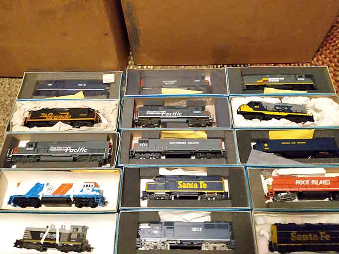 Model train enthusiasts, prepare to lose an entire afternoon drooling over these miniature locomotives in pristine collector condition.