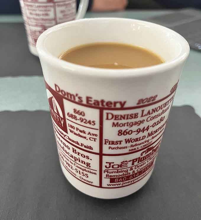 That coffee cup promises endless refills, because some relationships are meant to last through the entire meal.