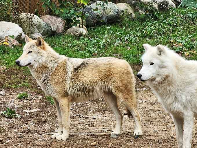 These ambassador wolves prove that even apex predators can have a good hair day in the north woods.