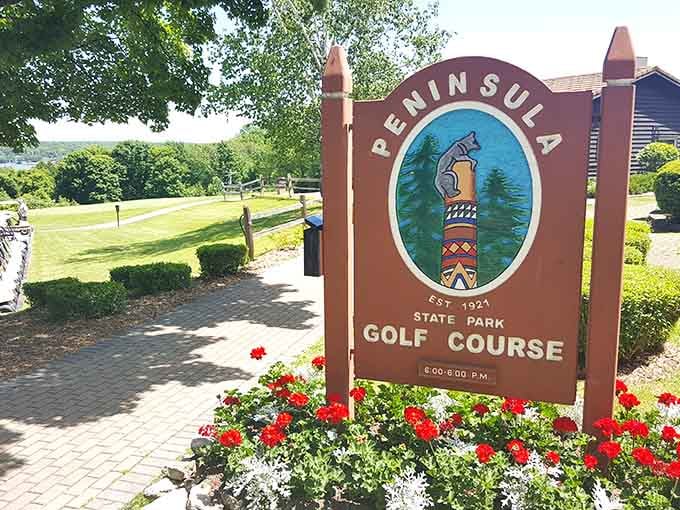 Peninsula State Park's golf course offers stunning views between holes, making every bogey somehow feel less painful.