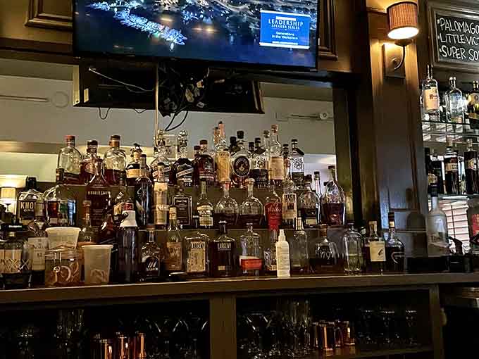 A well-stocked bar is the perfect reward after hours of debating whether you need another antique lamp.