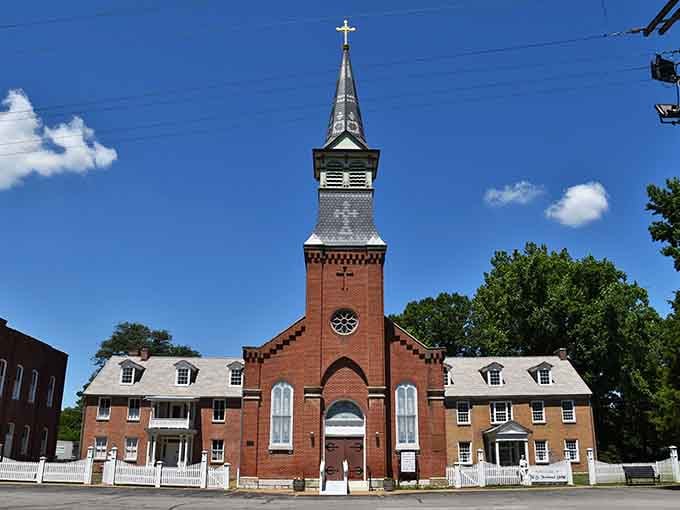 The Old St. Ferdinand Shrine's brick tower has watched over this community since before Missouri was trendy.