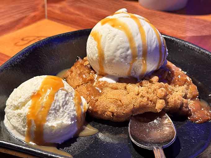 Warm cookie skillet with ice cream: the dessert equivalent of a standing ovation for your taste buds.