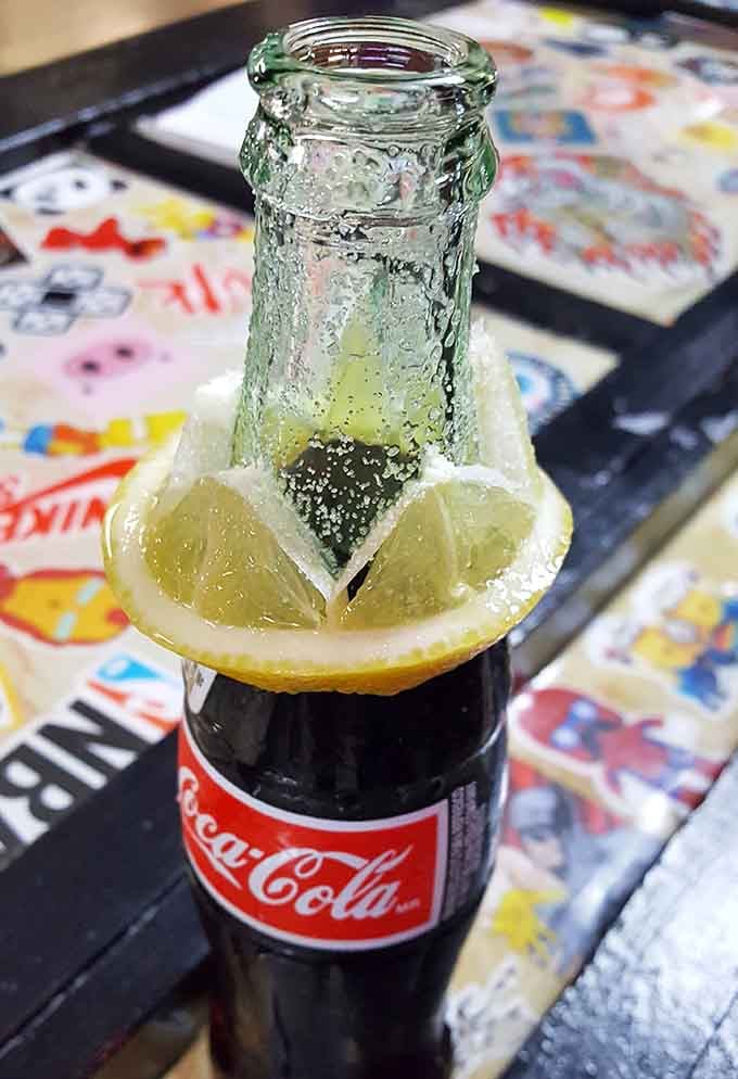 Even the drinks get dressed up here, because why should food have all the fun at this party?