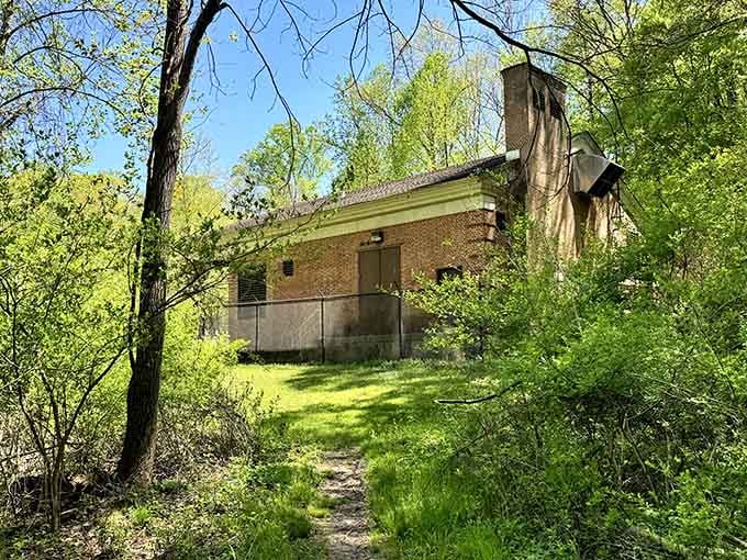 Historic buildings nestled in the woods remind us that people have been enjoying this landscape for generations before Instagram existed.