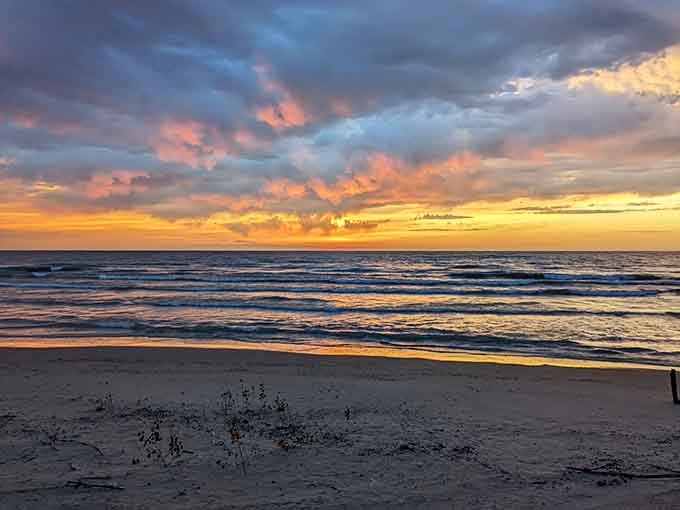 Sunset over Lake Michigan turns the sky into a masterpiece that changes every single evening.