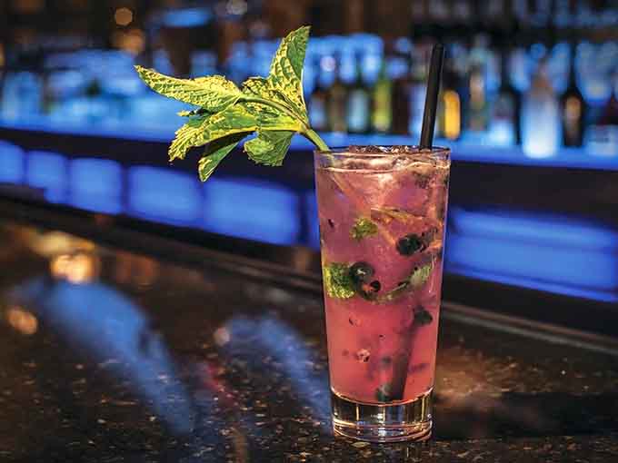 This blueberry mojito looks like summer in a glass, complete with fresh mint that actually tastes like mint.