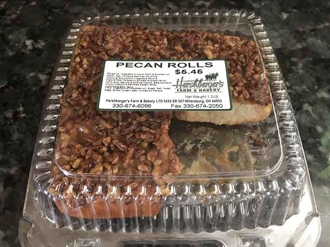 Pecan rolls loaded with enough nuts to justify calling them a protein source, if you're feeling creative today.