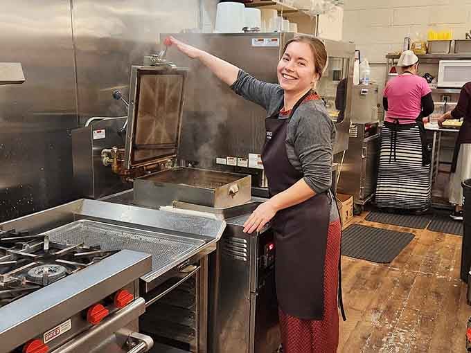 Behind the scenes, real people make real food with actual care, a revolutionary concept in modern America.