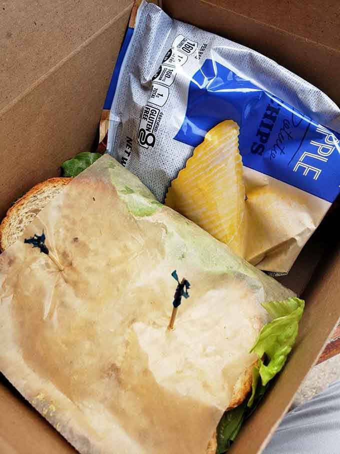 A proper sandwich with chips makes the perfect fuel for North Shore exploring.