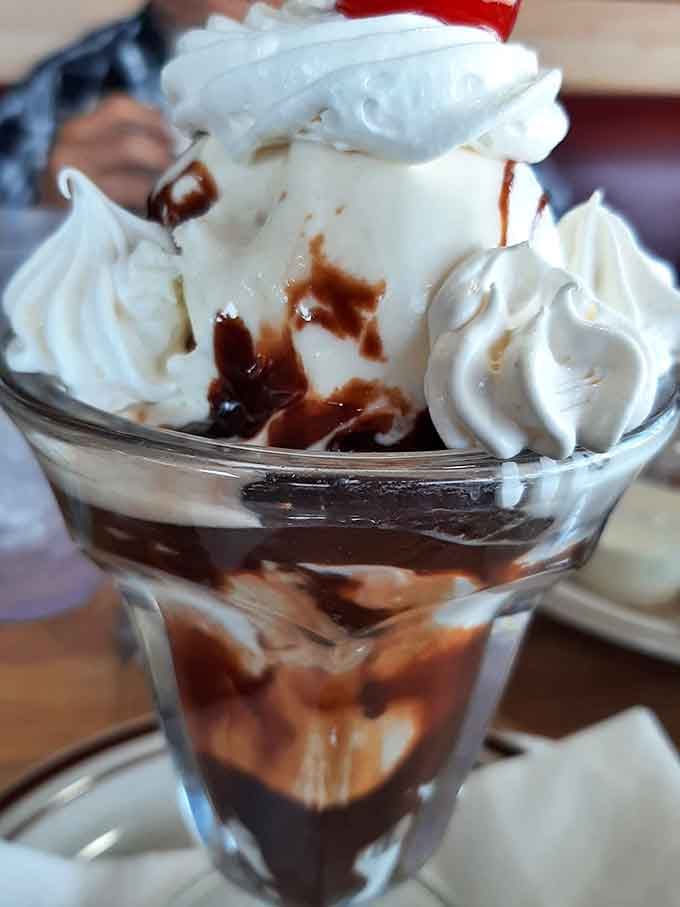 Hot fudge sundaes piled high with whipped cream remind us that dessert for breakfast isn't entirely unreasonable.