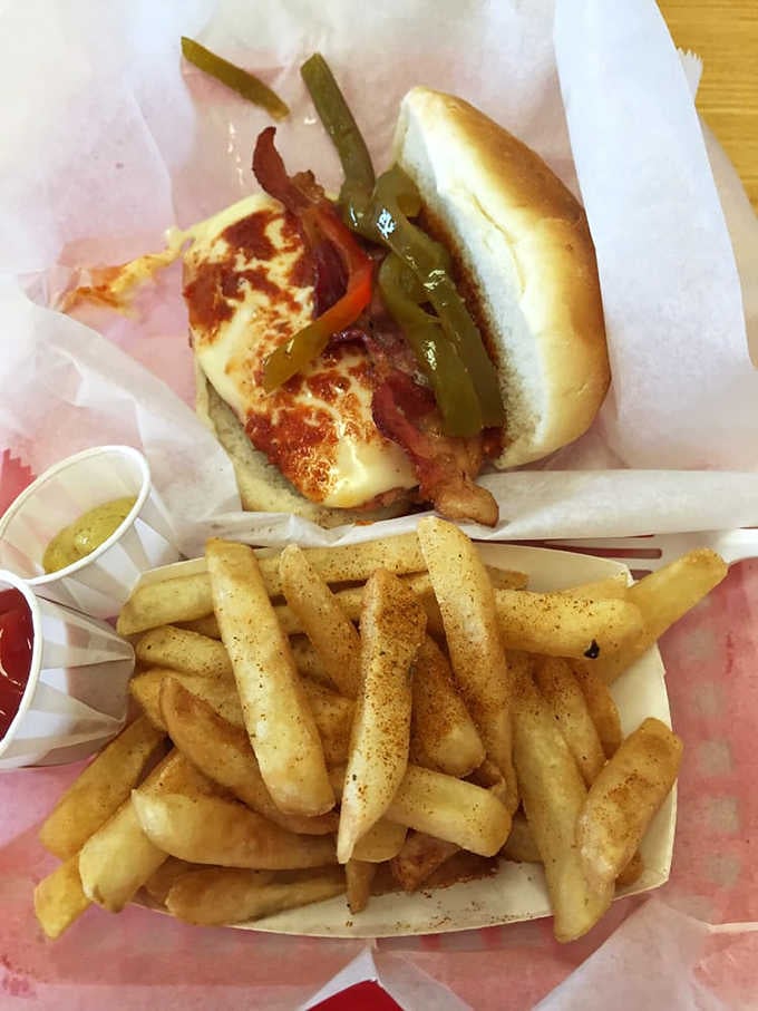 The chili dog with peppers proves that sometimes more is more, especially when hunger strikes with a vengeance.