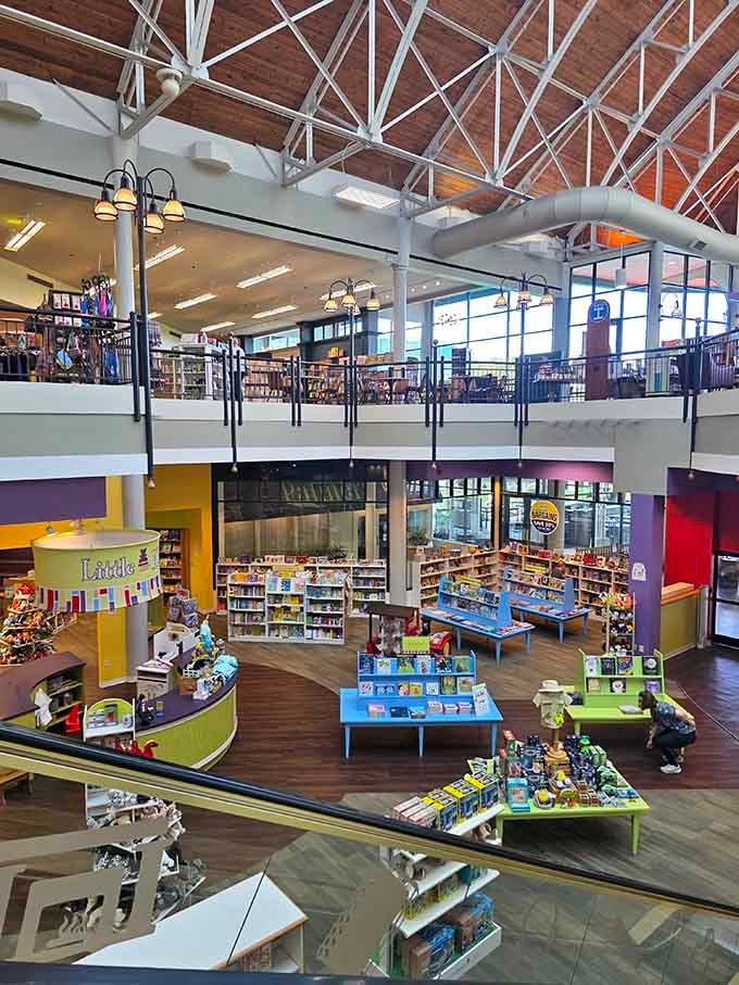 The view from above reveals just how much ground you'll need to cover on your book-hunting expedition.