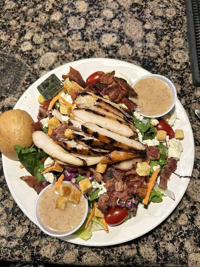This chicken bacon bleu salad is so loaded with toppings, calling it a salad almost feels like an understatement.