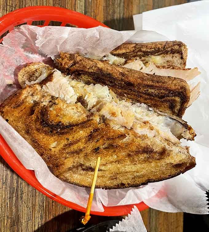 The Turkey Reuben brings deli-style satisfaction to this burger haven, proving they know their way around all sandwich varieties beautifully.