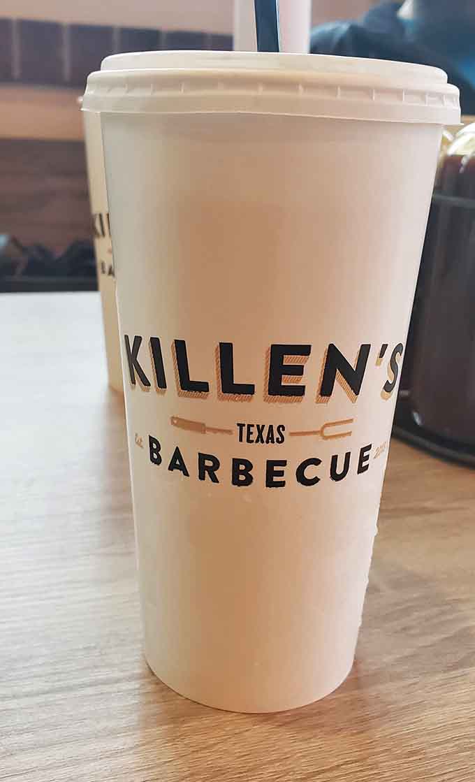 Even the drinks come branded because everything at Killen's wants you to remember this glorious moment of your life.