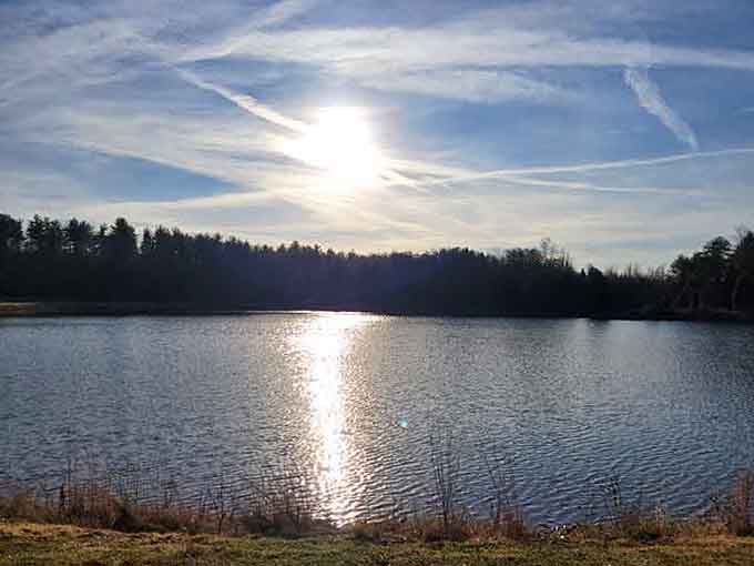 Sunlight dances across the water like nature's own light show, no electricity required.