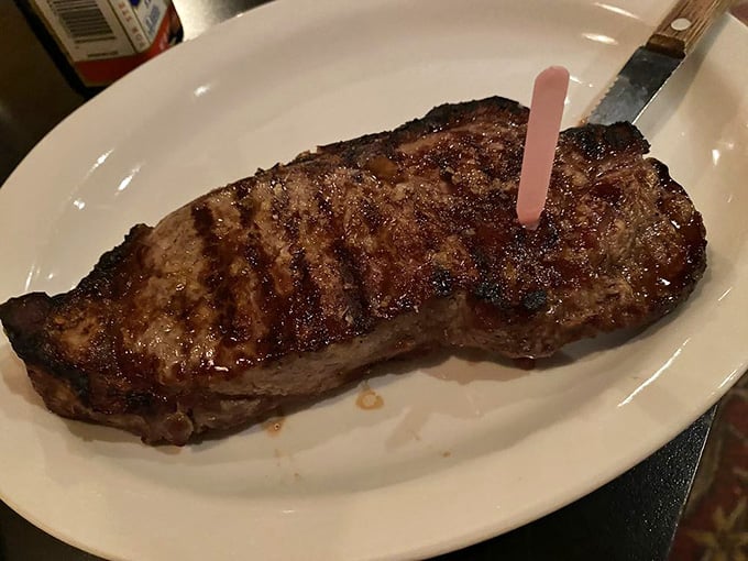 A New York strip that's been grilled to perfection, no Empire State Building visit required here.