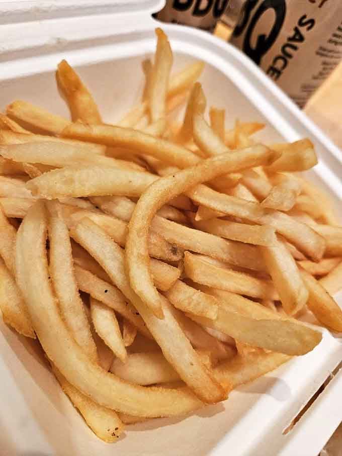 Sometimes the simplest sides, like these perfectly seasoned fries, let the star players truly shine at Local Smoke BBQ.