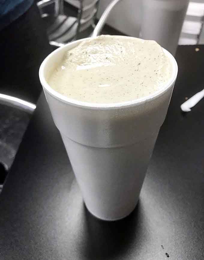 That thick shake isn't budging without a fight, which is exactly how milkshakes should behave in polite society.