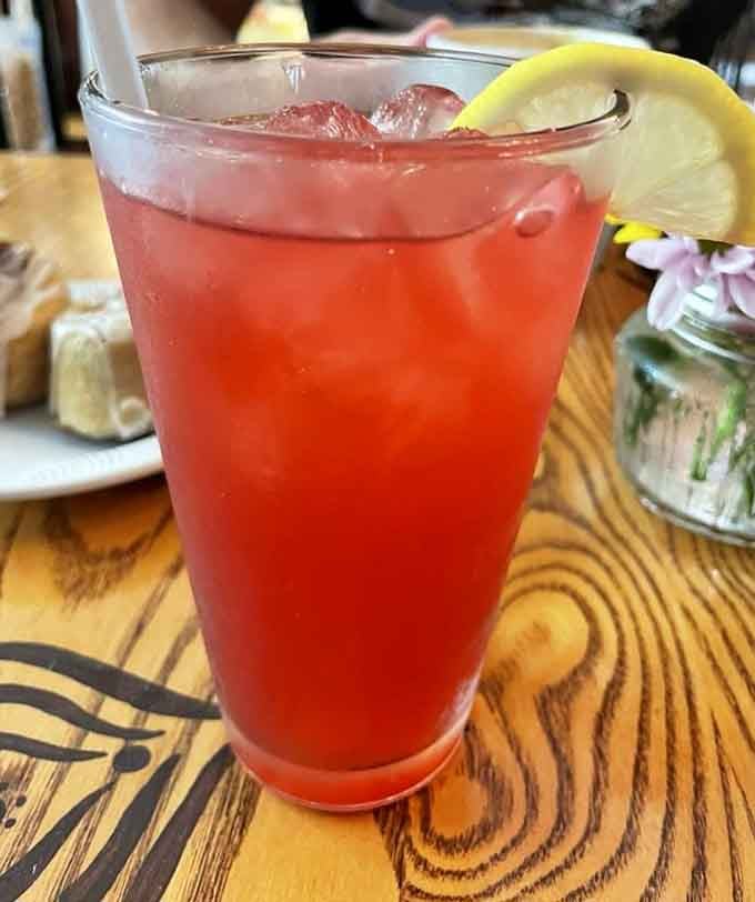 A refreshing pink lemonade that's prettier than most sunsets and twice as satisfying on a warm day.