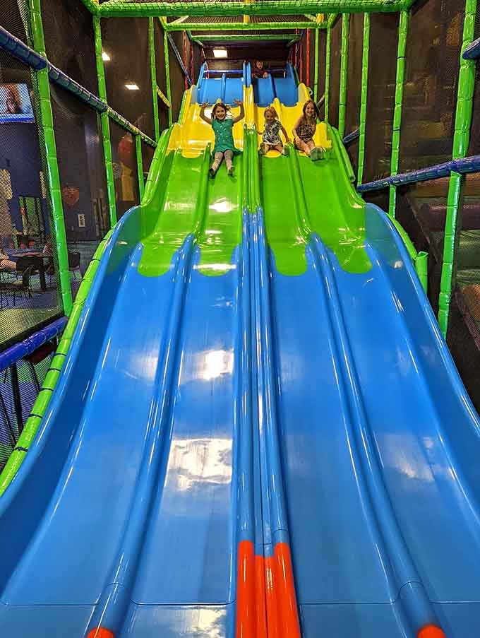 These massive slides deliver the kind of thrills that make kids immediately run back for another turn, then another.
