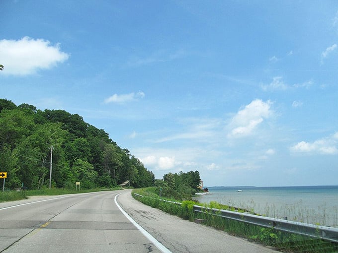 Cruising M-22 with the lake as your constant companion, proving the journey really is better than the destination.