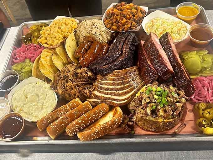 This barbecue platter looks like it could feed a small army or one very determined person with excellent life priorities and zero regrets.