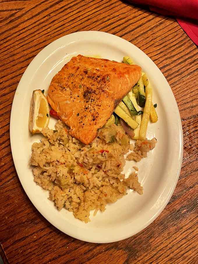 Perfectly cooked salmon that looks like it swam straight from the ocean onto your plate this morning.