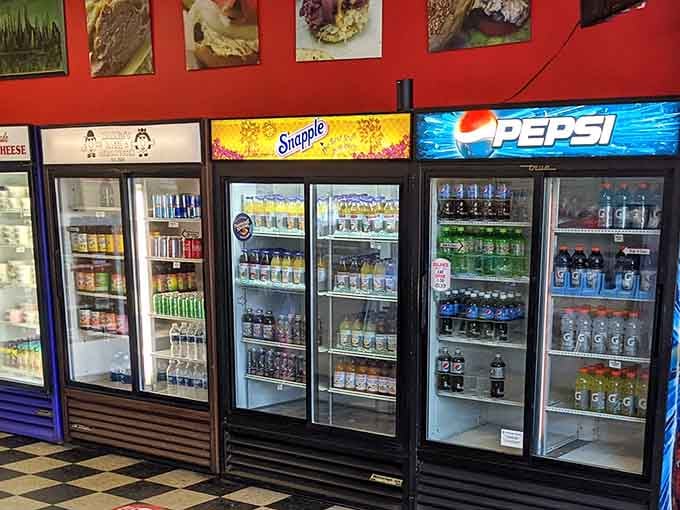 The beverage coolers are stocked and ready, because every great bagel deserves an equally great drink companion.