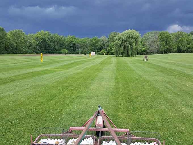 Perfectly manicured fairways stretch toward the horizon, offering golfers a slice of tranquility in the heart of Indiana.