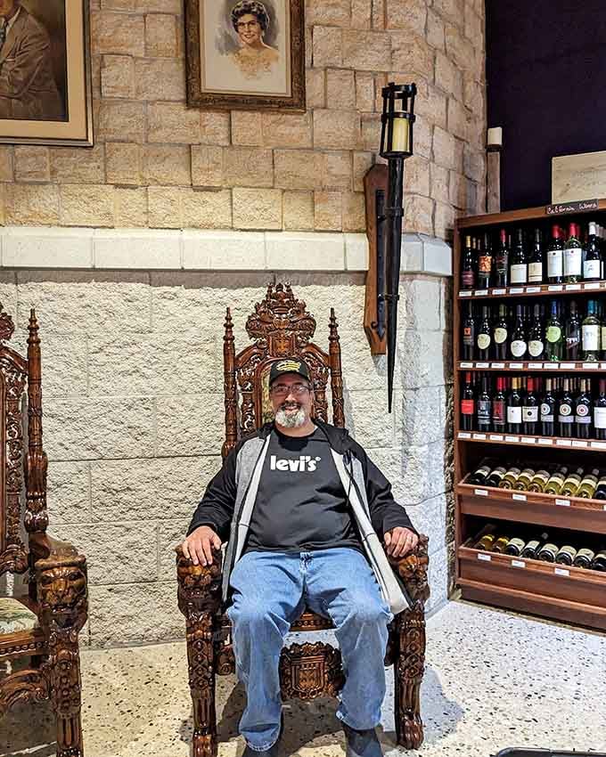 Every castle needs a throne, and this ornate chair lets visitors rule over their cheese kingdom momentarily.