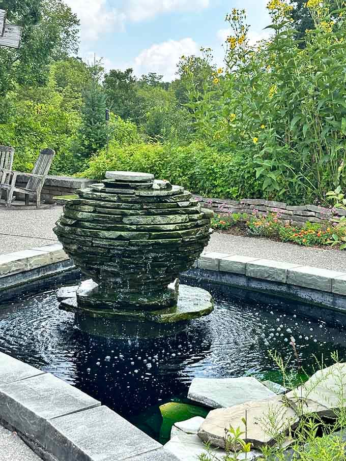 This tiered fountain creates the kind of peaceful water sounds that make meditation apps feel completely unnecessary now.