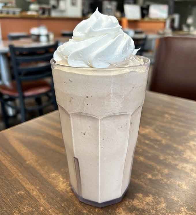 That thick milkshake topped with whipped cream requires serious straw commitment, and it's absolutely worth the effort.
