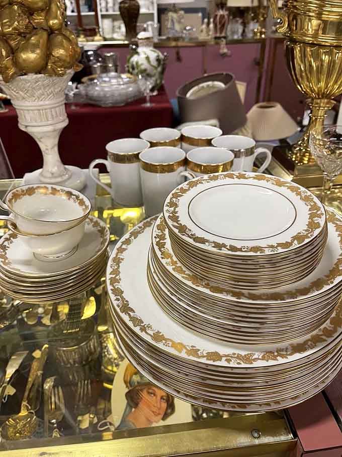 Fine china with gold trim that's been waiting decades to host your next elegant dinner party.