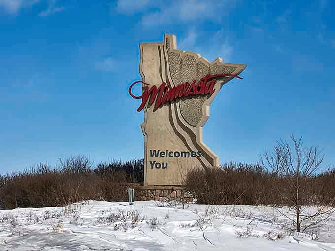 Winter transforms the monument into a snow-dusted beacon of geographical mischief that somehow looks even more majestic frozen.
