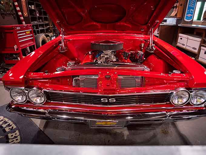 Pop that hood and witness pure mechanical poetry, an engine bay so clean you could eat off it, though please don't.