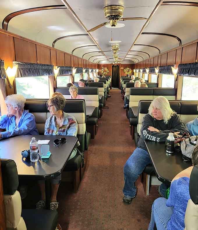 Vintage seats and picture windows frame the valley like a moving gallery where every passenger gets the best view.