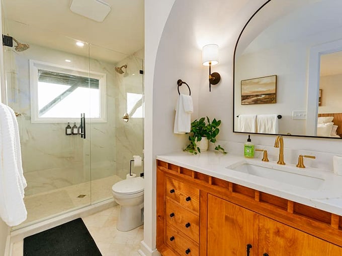 A bathroom this elegant makes your morning routine feel less like a chore, more like self-care.