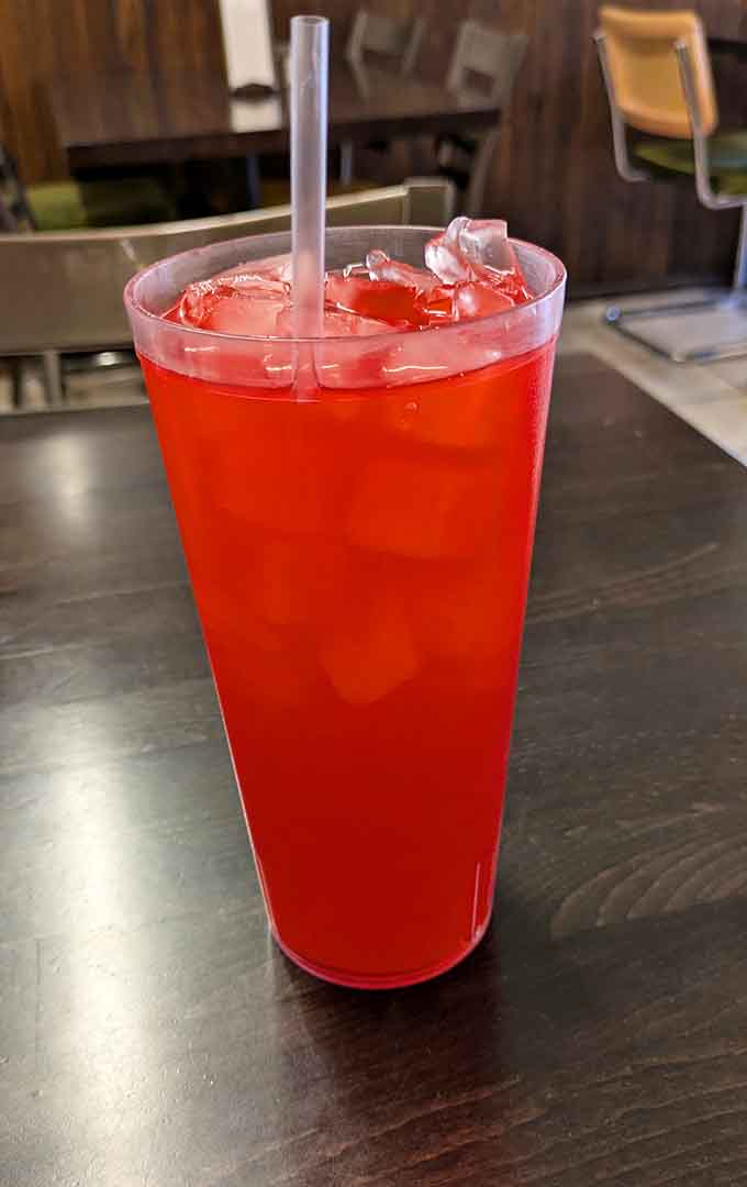 Sometimes the best part of a great meal is the bright red punch that takes you back.
