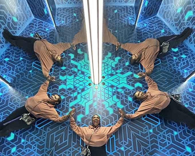 The Kaleidoscope turns you into living art, reflected and repeated into beautiful geometric patterns.