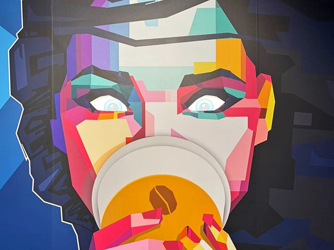 Geometric faces in vibrant colors stare back at you, creating art that's part Picasso, part fever dream.