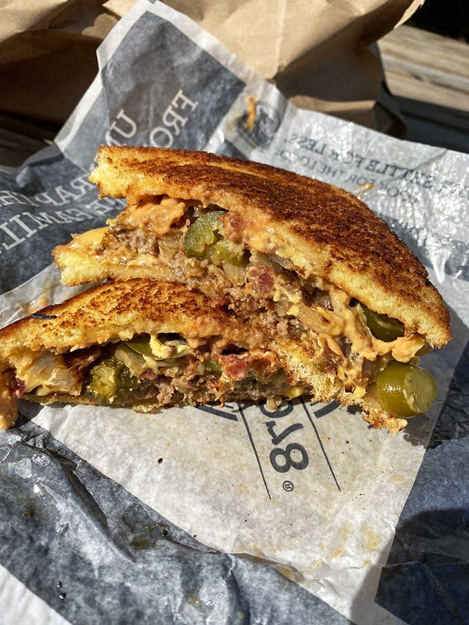 The patty melt: proof that sometimes the best ideas come from marrying a burger with grilled cheese.